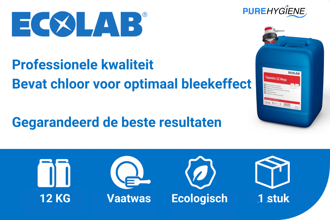 Ecolab Topmatic EZ Mega Vaatwasmiddel 12kg | PureHygiene.nl