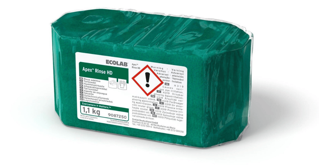 Ecolab Apex Rinse HD Naglansmiddel 2 x 1,1 kg | PureHygiene.nl